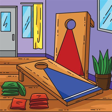 Cornhole Board And Bags Colored Cartoon 67860277 Vector Art At Vecteezy