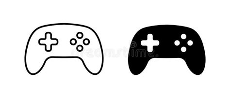 Wireless Gaming Joystick Icon Computer Console Controller With Control Buttons Stock Vector