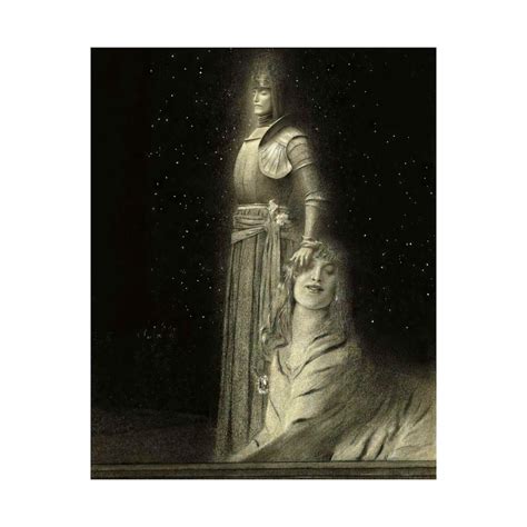 Medieval Knight And Mourning Woman Poster Fernand Khnopff Emile