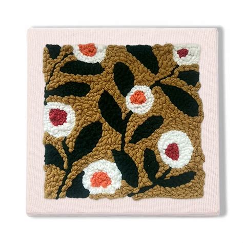Little Flowers Square Punch Needle Kit The Fox Collection