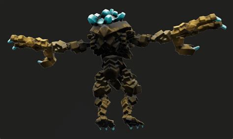 Artstation Stone Crystal Golem Game Assets