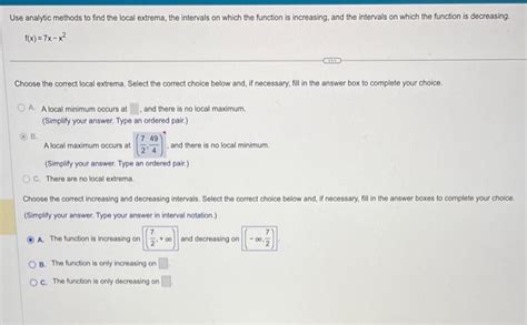 solved use analytic methods to find the local extrema the
