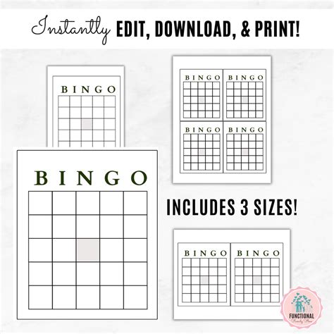 Blank Bingo Cards Templates Editable Bingo Cards Create Your Own Bingo