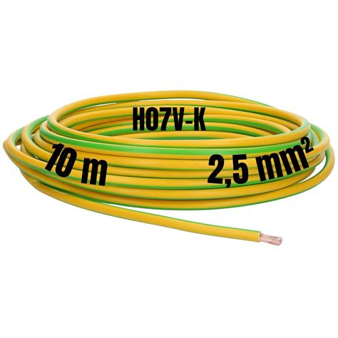 Kalitec 10 Meter H07v K 2 5 Mm² Grün Gelb Verdrahtungsleitung I