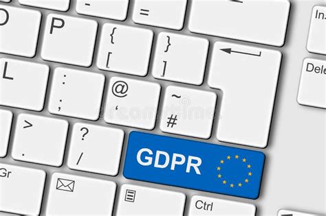 Gdpr Concept Pc Computer Keyboard 3d Illustration Stock Illustration