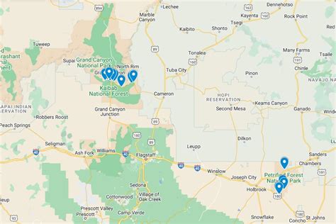 Map Of Arizona National Parks