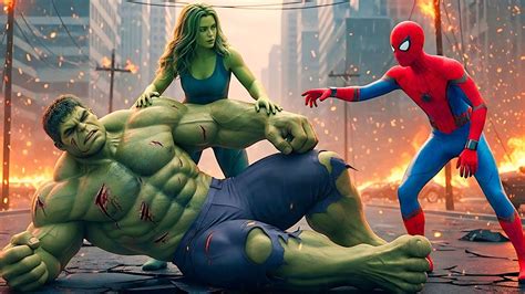 Hulk Rescues She Hulk From Jokers Evil Plan With Spider Man And Police