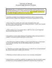 Tajh Carter University Of California Uc Piq Worksheet Pdf