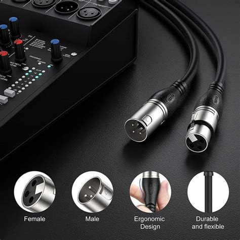 Junxiao 100ft Xlr Microphone Cables Premium Balanced Mic Speaker