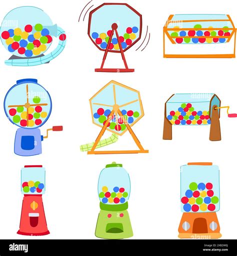 Lotto Ball Machine Set Cartoon Vector Illustration Stock Vector Image And Art Alamy