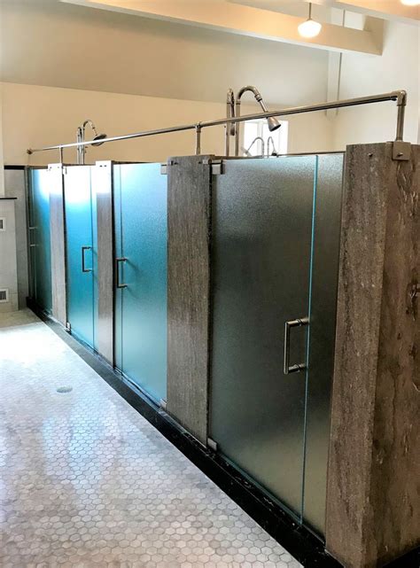 Upscale Locker Room Showers Frameless Shower Doors Glass Shower