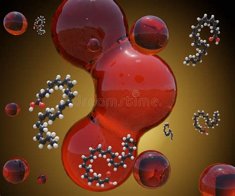 Omega 3 Fatty Acids Docosahexaenoic Acid Dha Molecule Stock