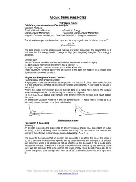 Atomic Structure1 Pdf Atomic Orbital Ion