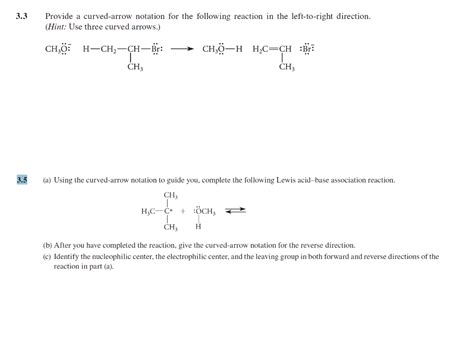 Solved 3.3 Provide a curved-arrow notation for the following | Chegg.com