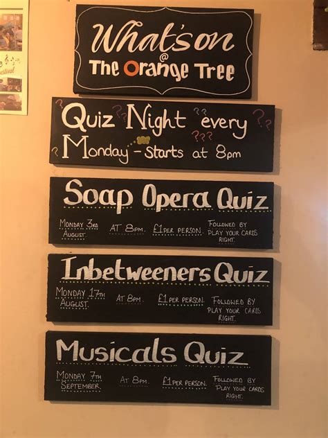 Menu At Orange Tree Pub And Bar Hitchin 100 Stevenage Rd