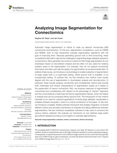 Pdf Analyzing Image Segmentation For Connectomics