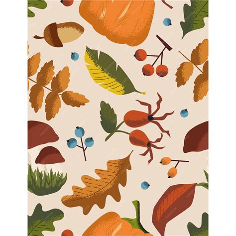 Premium Vector Autumn Pattern Fall Leaf Vector Seamless Design
