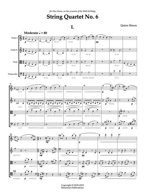 String Quartet No 6 Notation Central