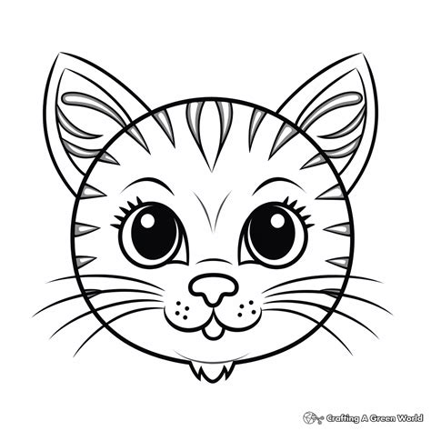 Cat Face Coloring Page Printable