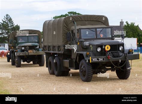 Two Us Army M35 Troop Trucks At Smallwood Vintage Rally Cheshire