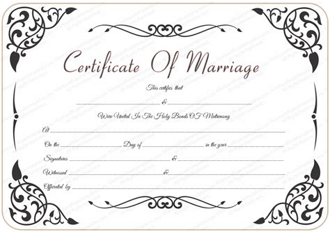 Free Marriage Certificate Printable