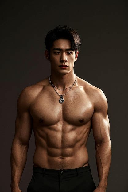 Premium Photo Beauty Portrait Of Shirtless Handsome Asian Male Model