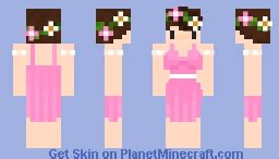 Pink Dress Minecraft Skin
