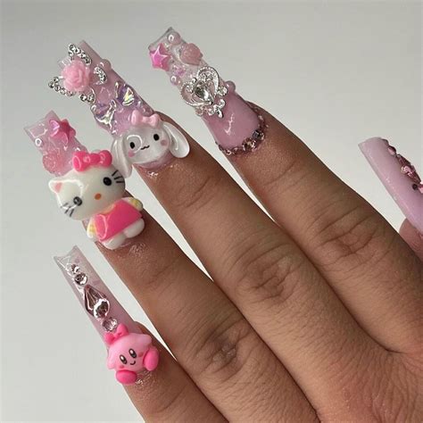 Ultimate Guide To Hello Kitty Nail Designs Coquette Flowers And Gems For Daring Girls