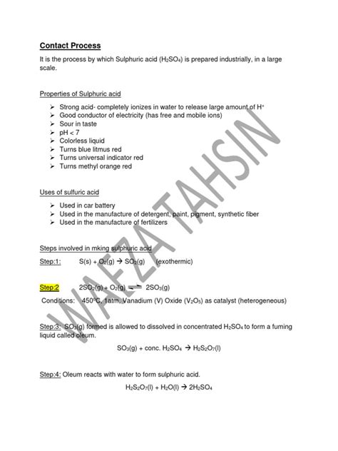 As Contact Process Wtc Download Free Pdf Sulfuric Acid Sulfur