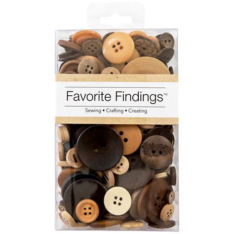 Simplicity Favorite Findings Natural Wood Mix Value Buttons 35 Oz