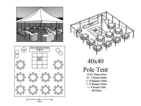 30x40 Wedding Tent With Tables And Chairs Wedding Tent Layout Party