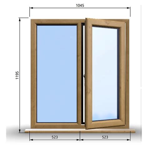 1045mm W X 1195mm H Wooden Stormproof Window 12 Right Opening