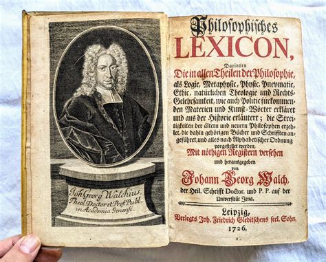 1726 German Philosophical Lexicon First Edition Signed By J F Classen