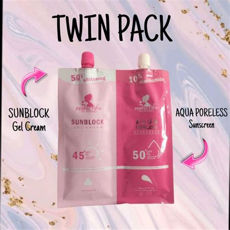 Perfectskin Twin Pack Sunscreen Gel Cream Aqua Poreless Sunscreen