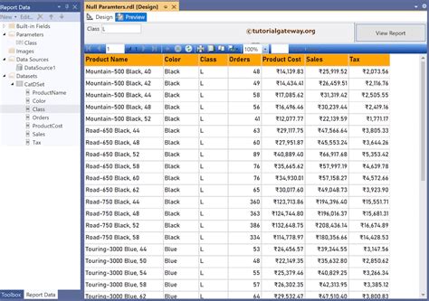 ssrs null parameters using query