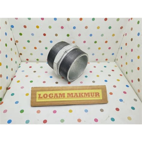Jual [koleksi Lengkap] Sambungan Double Nepple Besi Gi Fitting Nepel Galvanis 2 1 2 And 3