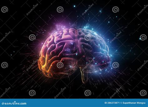 Human Brain Showing Intelligent Thought Processing Through Neural