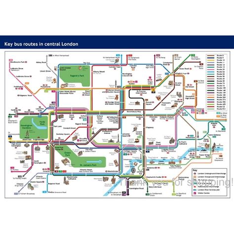 Central London Bus Route Map Poster 27x40 27x40 M01