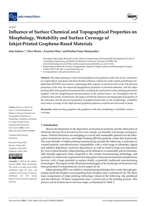 Pdf Influence Of Surface Chemical And Topographical Properties On