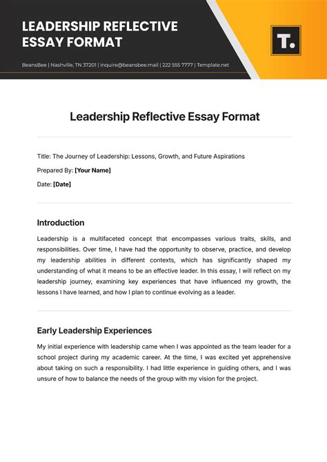 Free Reflective Essay Templates Editable And Printable