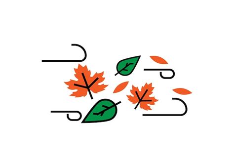가을 바람 아이콘 클립 아트 디자인 템플릿 일러스트 절연 프리미엄 벡터