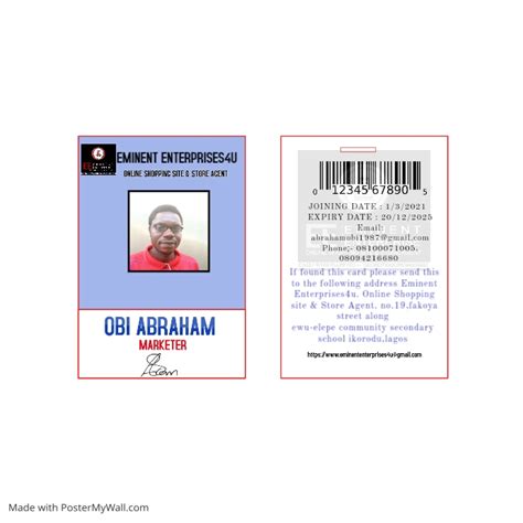 Copy Of Employeeid Card Postermywall