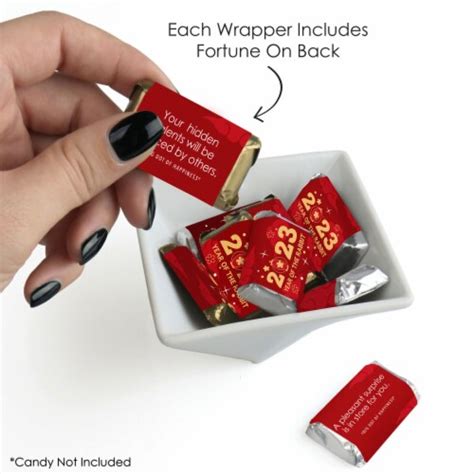 Big Dot Of Happiness Chinese Lanterns Fortune Mini Candy Bar Wrapper 2023 Party Favors 40 Ct 40