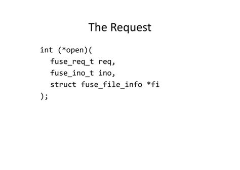 An Introduction To User Space Filesystem Development Ppt