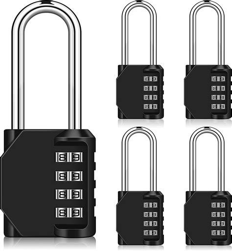 5 Pieces 4 Digit Combination Locks Combo Locks Long Number Locks