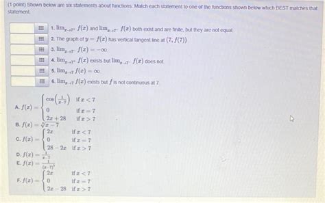 Solved 1 Point Evaluate The Limit Limx→−∞6−9x−5x27x2−7x−9