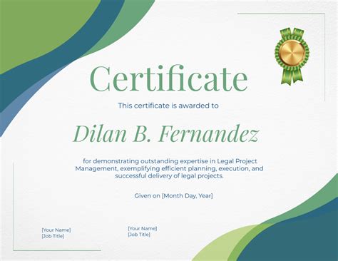 Project Management Certificate Template Prntbl