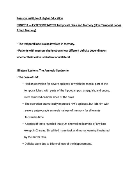 Solution Temporal Lobes And Memory How The Temporal Lobes Affect