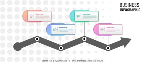 4 Elements Scheme Diagram Four Connected Rounds Infographic Template