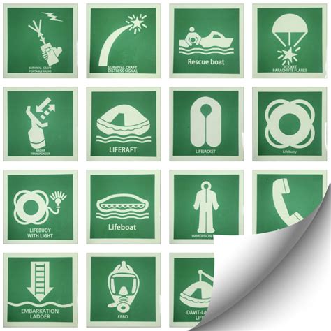 International Marine Imo Luminous Stickers Liferafts South Pacific